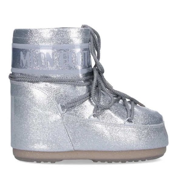 Moon Boot | Shoes | Silver Glitter Moon Boots | Poshmark